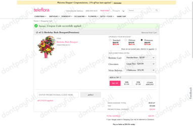 Teleflora Promo Codes - 25% Off Coupon January 2026